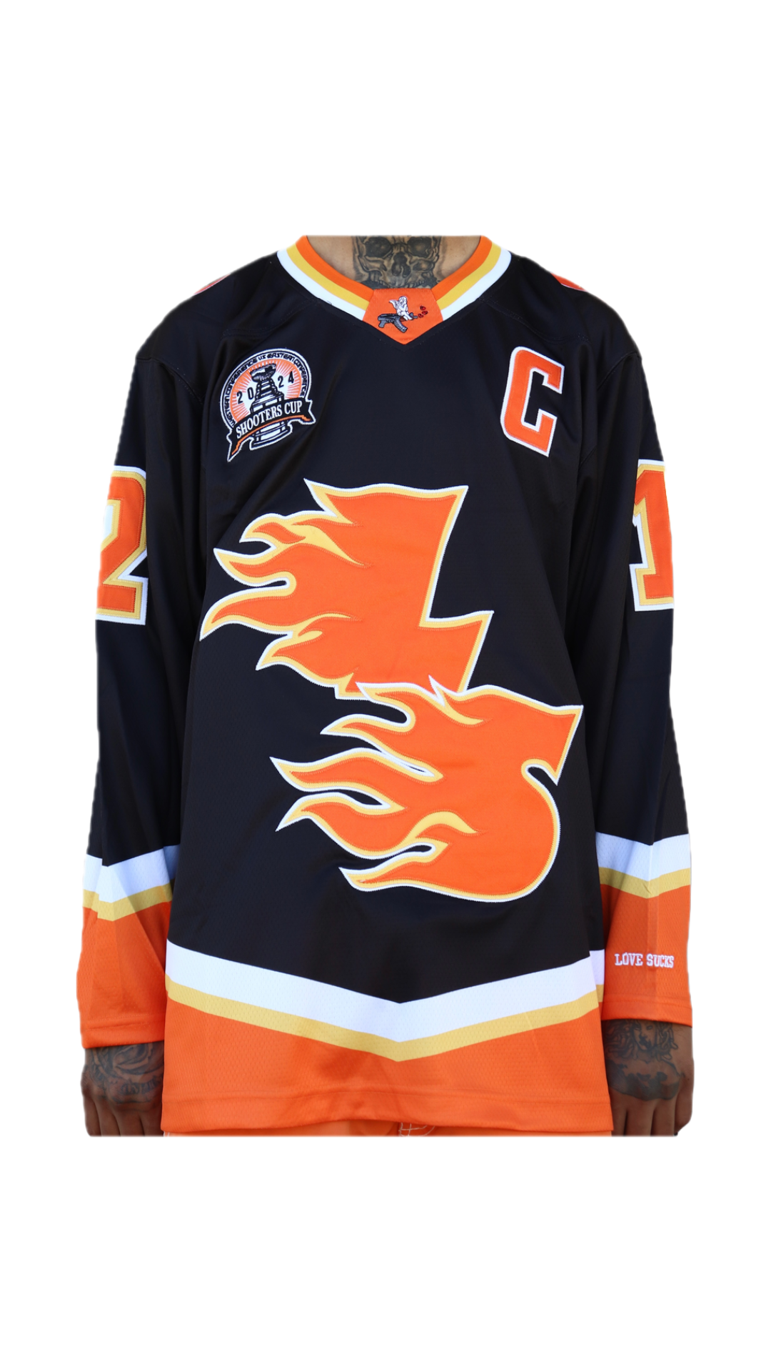 LS FLAMES HOCKEY JERSEY (BLACK) – Royalty DFW